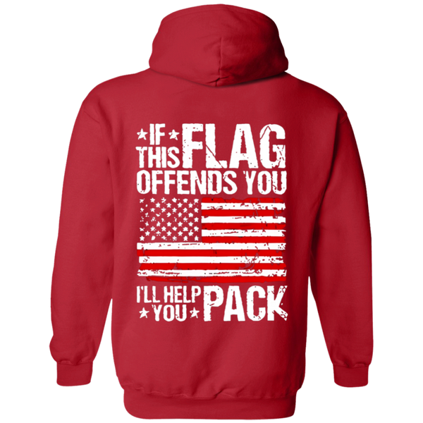 If This Flag Offends You I'll Help You Pack Back Print Hoodie ...
