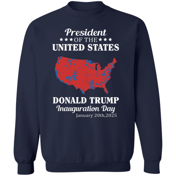 47th US President Inauguration Red Map Sweatshirt – UnitedPatriot